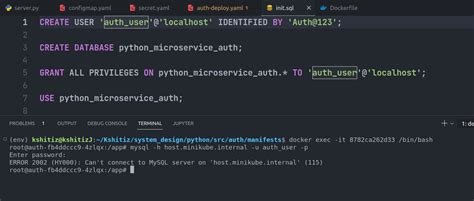 mysql cannot be connected using minikube ternal