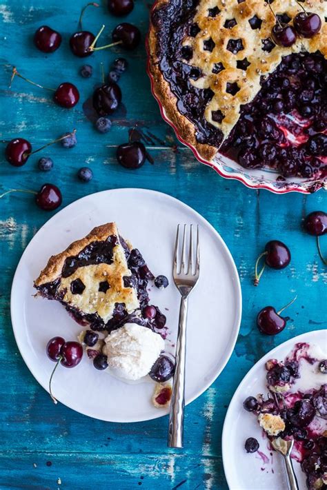 Vanilla Bourbon Cherry Blueberry Pie Recipe Sweet Pie Desserts