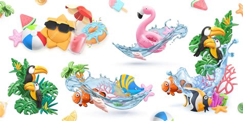 Premium Vector Summer Creative Elements Set