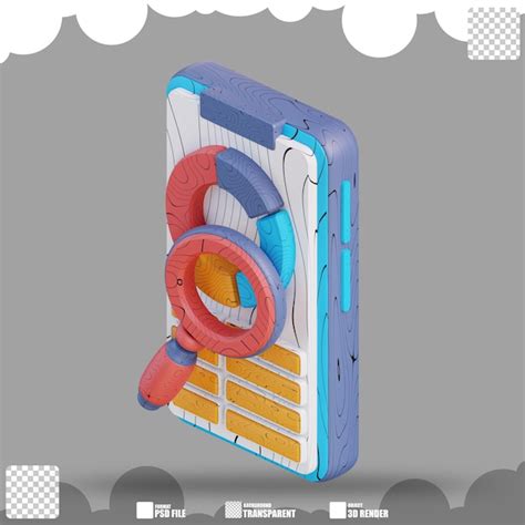Premium Psd 3d Illustration Mobile Business Graph Analysis 2