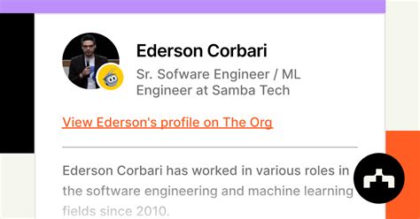 Ederson Corbari Sr Sofware Engineer Ml Engineer At Samba Tech The Org