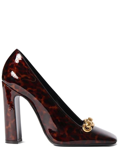 Saint Laurent 110mm Silvana Patent Leather Pumps In Brown Lyst