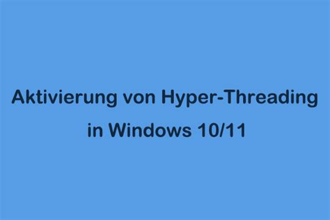 Wie Aktiviert Man Hyper Threading Behoben