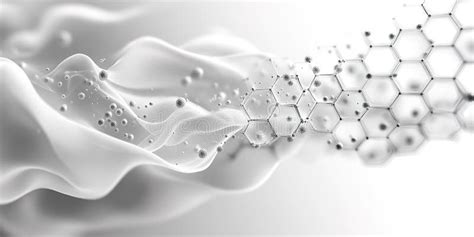 Abstract Representation Of Molecular Structure And Wave Patterns In A Scientific Illustration