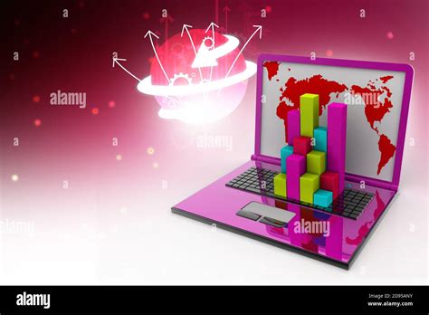 Graph In Computer Stock Photo Alamy