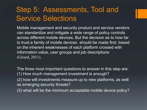 7 Steps To Developing A Mobile Device Policy Ppt