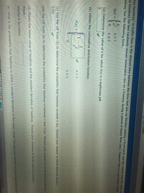 Solved Determine The Value Of K For Which F X Is A Chegg