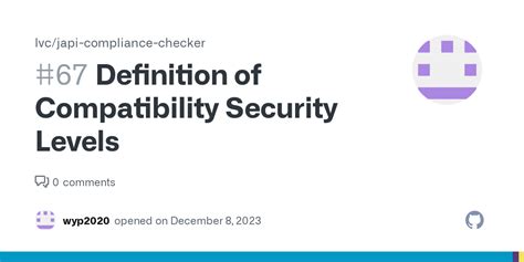 Definition Of Compatibility Security Levels Issue 67 Lvc Japi