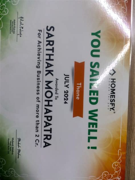 Sarthak Mohapatra On Linkedin Realestate Salesachievement