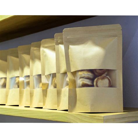 Saco Zip Lock Stand Up Pouch Kraft Visor 9x14cm 1und