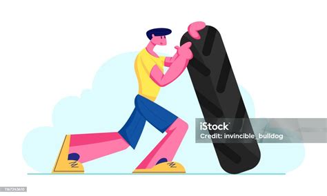 운동 또는 보디 빌딩 개념 강한 파워 육상 남자 리프팅 거 대 한 타이어 체육관에서 운동 하는 스포츠맨 운동 건강하고 활동적인