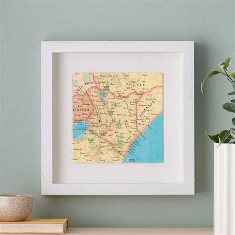 Personalised Kenya Map Print Wall Art By Bombus