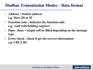 Advantech Modbus Protocol Training ModbusTCP ModbusRTU PDF