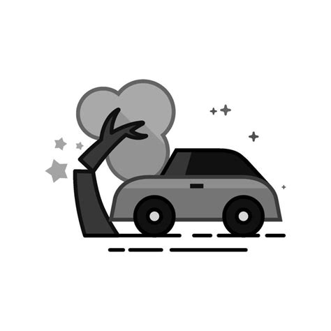 Car Crash Icon In Flat Outlined Grayscale Style Illustration 54966662 Vector Art At Vecteezy