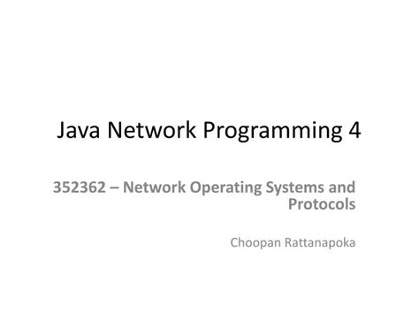 Ppt Java Network Programming 4 Powerpoint Presentation Free Download