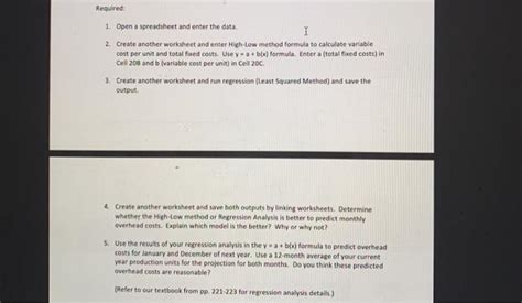 Solved Using Excel Do The Following Problem Using The