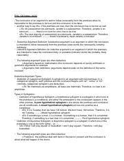 Phil Notes Pdf PHIL Notes The Conclusion Of An Argument Is Said To