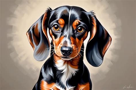 Premium Photo Playful Harlequin Dachshund On White Background