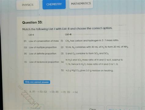 Physics Chemistry Mathematics Question Studyx