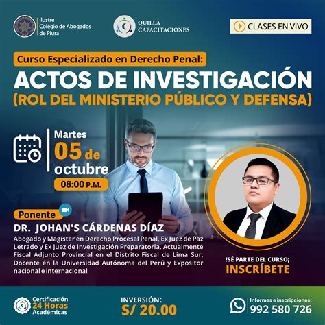 Quilla Curso Especializado en Derecho Penal ACTOS DE INVESTIGACIÓN