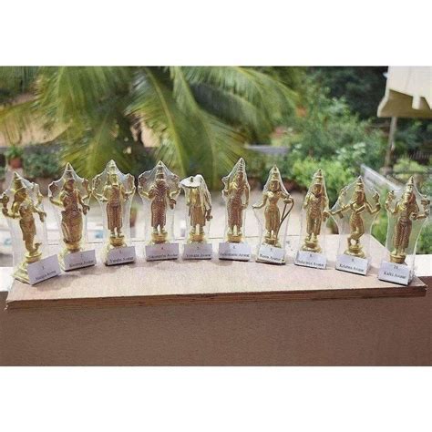 Dasavathara 10 Avatharas Of Lord Vishnu Brass Statue Set