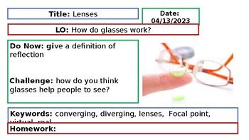 Grade 10 GCSE Physics Lenses By Engaging Science For All TPT