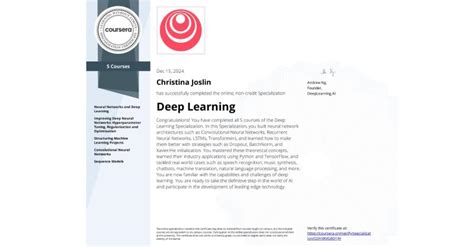 Im Excited To Share That Ive Completed The Deep Learning