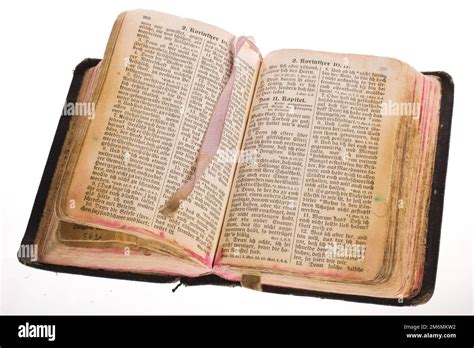 Old Antique Vintage Open Bible Isolated With Cliping Path Stock Photo
