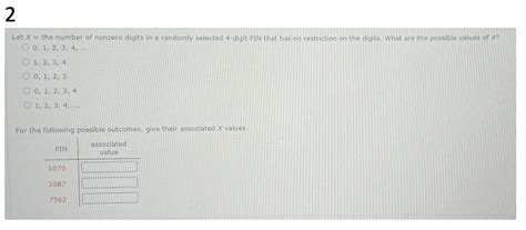 Solved Let X The Number Of Nonzero Digits In A Randomly