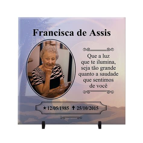 Azulejo Lápide Foto E Frase Decorar Túmulo Jazigo Cemitério no Shoptime