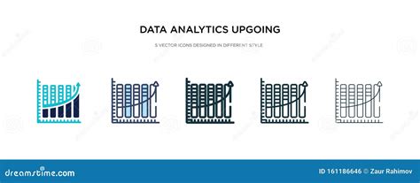 Data Analytics Upgoing Bars Chart Icon In Different Style Vector
