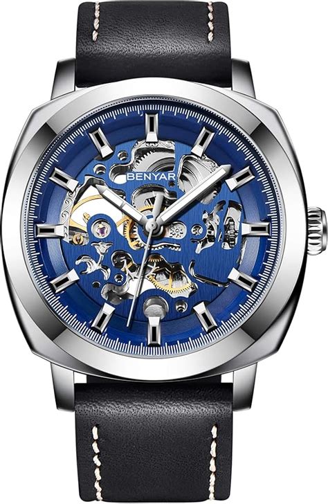 BENYAR Herrenuhr Analogue Automatik Mechanisch Skeleton Uhren Herren