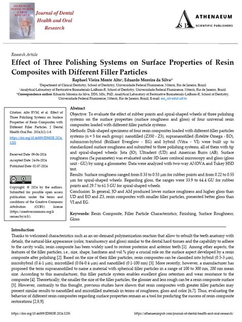 Effect Of Three Polishing Systems On Surface Properties Of Resin Composites With Different