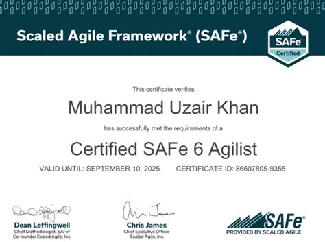 Muhammad Uzair Khan On Linkedin Safecertified Agileleadership 10