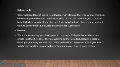 Ppt Top 10 Web Development Companies In Malaysia Hire Web Developers