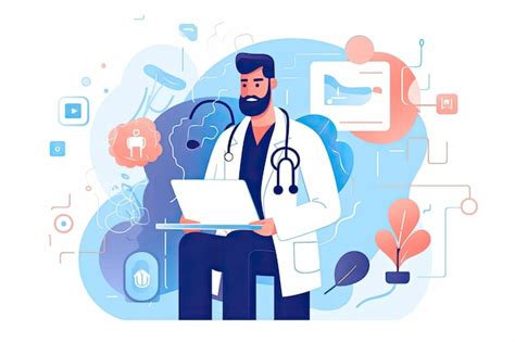 Premium Ai Image Illustration Of Doctor Doing Telemedicine Generative Ai
