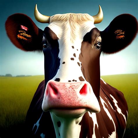 Premium Ai Image Cow Face