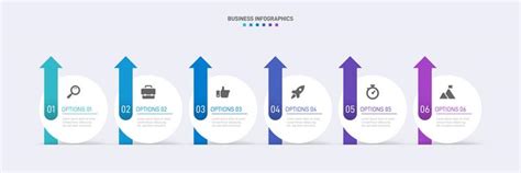 Six Stage Progress Timeline Royalty Free Vector Image