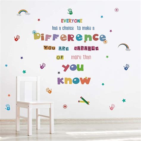 Motivational Classroom Quotes Decor Colorful Art Word Wall Sticker