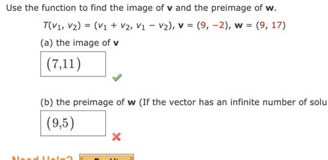 solved use the function to find the image of v ﻿and the