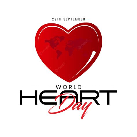 Día Mundial Del Corazón Con Plantilla De Diseño De Corazón Rojo Diseño