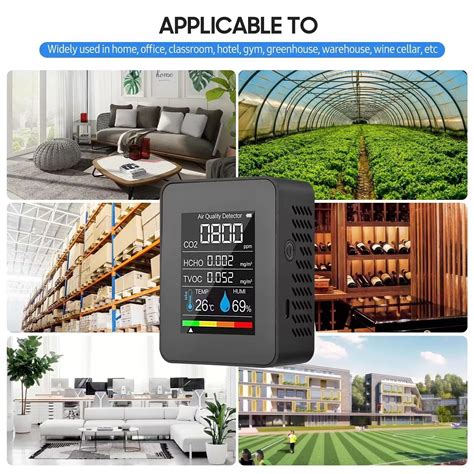 Rechargeable Portable Lcd Co2 Detector Tvoc Thermo Hygrometer Pm2 5 Sensor Indoor Air Quality