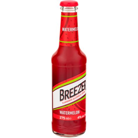 Breezer Watermelon Flavoured Alcoholic Drink Bottle 275ml Spirit