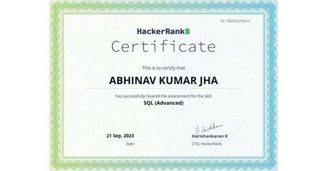Abhinav Kumar Jha On Linkedin Hackerrank Skill Certificate