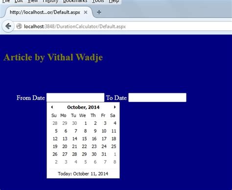 duration calculator between two dates using asp c