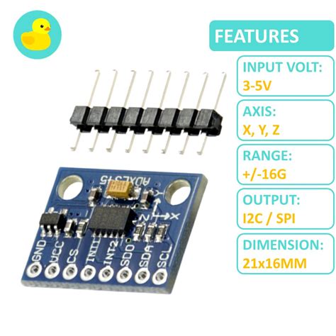 Gy 291 Adxl345 3 Axis Accelerometer Gravity And Acceleration Sensor Module Shopee Malaysia