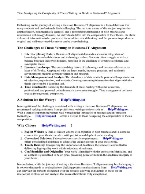 Thesis Business It Alignment Pdf Analytics Artificial Intelligence