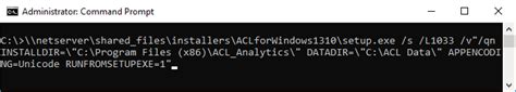 Install Acl For Windows Using Silent Installation