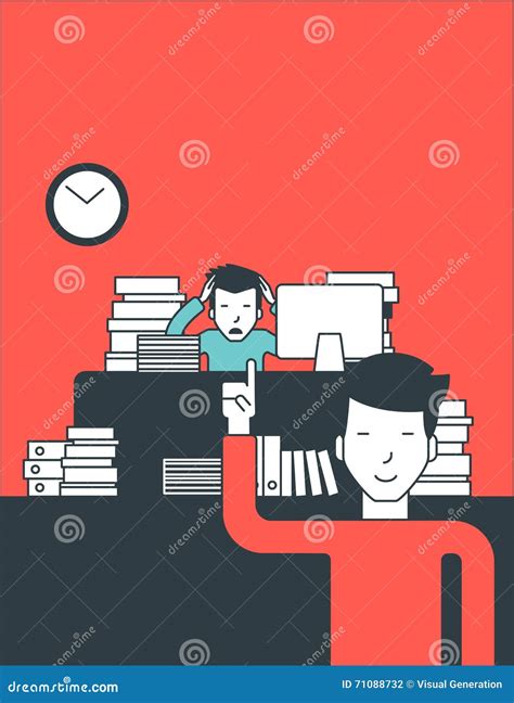 Businessman In Hard Working Stock Vector Illustration Of Concept