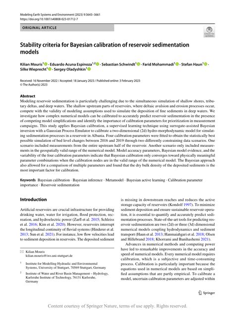 PDF Stability Criteria For Bayesian Calibration Of Reservoir